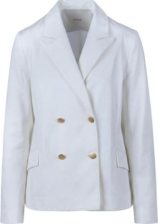Jucca Femme, Vestes, Blanc, Taille: 36 FR Giacca doppiopetto in cotone naturale