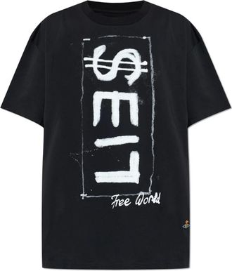 Vivienne Westwood Homme, Tops, Noir, Taille: XL T-shirt imprim&eacute;