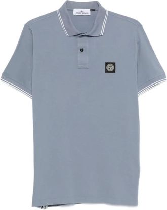 Stone Island Homme, Tops, Bleu, Taille: 2XL Polo Logo