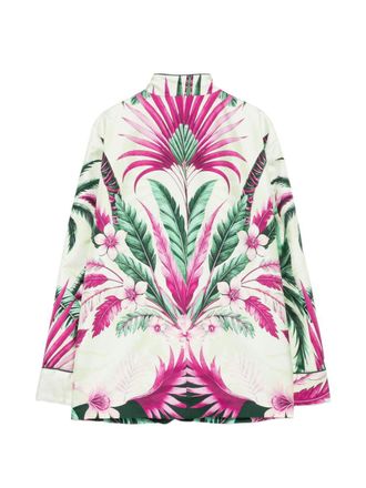 F.R.S. Tropical Floral Printed Silk Jacket - Cream