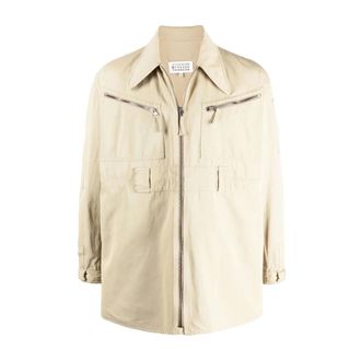Maison Margiela Beige Baumwoll-Viskose Leichte Jacke - - Jackets - Damen - Beige - XS