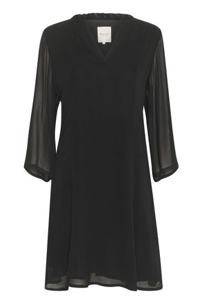 Part Two Part Two Damen Damenkleid aus Chiffon mit 3/4 Ärmeln Kleid, Schwarz, 40