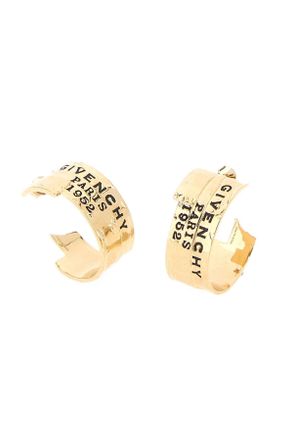 Givenchy Womens Gold Metal Tape Earrings Anticgolden