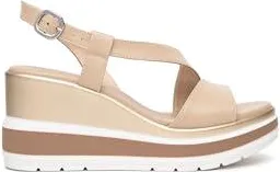 Nero Giardini E513520D Sandales Femme en Cuir - Beige 40 EU