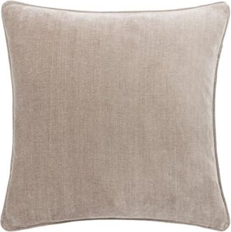 furn. Yard Heavy Chenille Kissenbezug - Luxuriöser weicher samt dekobezug mit Paspelierung (Greige - 50x50cm)