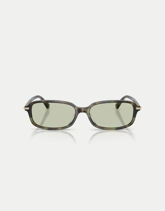 Michael Kors lunettes de soleil rectangulaires avec verres verts en &eacute;caille sauge