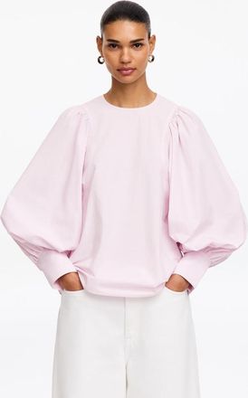 Arket Baumwollbluse Mit Volumin&ouml;sen &Auml;rmeln -Rosa