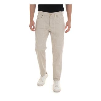 Jeckerson 5-Pocket-Hose mit Leder-Passante - - Trousers - Herren - Beige - W42