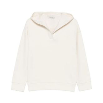 Max Mara Femme, Sweatshirts et sweats &agrave; capuche, Blanc, Taille: 40 FR SweaT-shirt &agrave; capuche Smmbuona