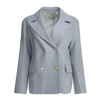 Max Mara Avenue Leinen-Blazer mit doppelreihiger Knopfleiste - - Jackets - Damen - Blau - S