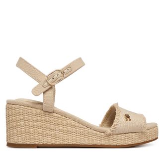 Tommy Hilfiger Sandalen Tommy Hilfiger Mid Woven Wedge Espad Fringe FW0FW09470 Beige