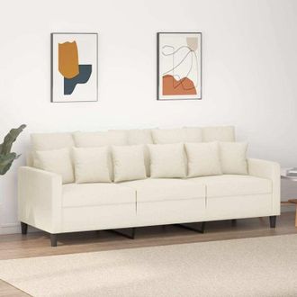 vidaXL Vidaxl - Canap&eacute; &agrave; 3 places Cr&egrave;me 180 cm Velours