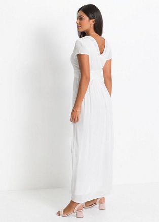 Bonprix Maxikleid aus Viskose, mit geh&auml;kelter Spitze, figurumspielende Passform