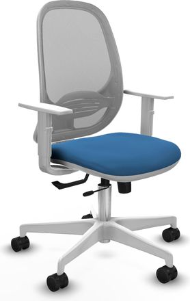 Piqueras y Crespo Cilanco Computerstuhl mit wei&szlig;en Armlehnen, h&ouml;henverstellbare Lendenwirbelst&uuml;tze, ausgestattet mit Syncro/Traslack und Schneideschaum, Grau/Hellblau