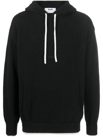 Msgm hoodie à lien de resserrage contrastant - Noir