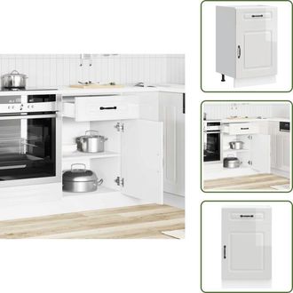 vidaXL Vidaxl - Armoire de cuisine Kalmar blanc brillant bois ing&eacute;nierie - Armoire De Cuisine - Armoires De Cuisine - Meuble Bas D&eacute;vier - Meuble Bas