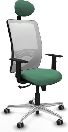 Piqueras y Crespo Arbeitsstuhl Zulema mit 1D-Armen, h&ouml;henverstellbarer Lendenwirbelst&uuml;tze und festem Kopfteil, ausgestattet mit 3 Positionen und Schneidschaum, Wei&szlig;/Sma