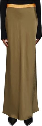 Helmut Lang Femme, Jupes, Vert, Taille: 40 FR Jupe Satin Slip