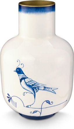 Pip Studio Vase Metall Pip & The Blue Bird Blau 30cm