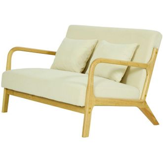 Nordlys Banquette Scandinave 2 places en Bois et Tissu
