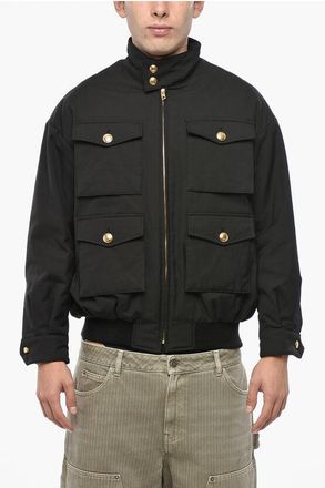 We11done Cotton Blend Utility Jacket with Golden Buttons Größe Xs