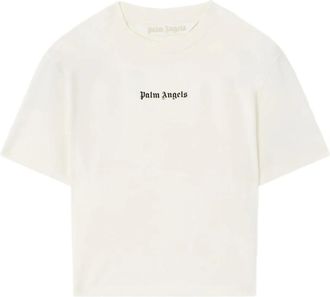 Palm Angels Femme, Tops, Blanc, Taille: 36 FR Classic Logo Baby Tee
