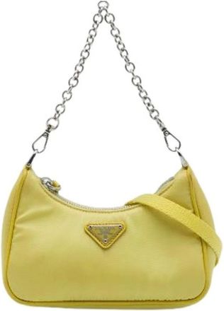Prada Pre-owned Nylon Satchel - Femme - Pre-owned - Jaune - Taille: ONE Size