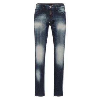 Philipp Plein Hexagon Denim Hose mit Logo-Etikett - - Jeans - Herren - Blau - W32