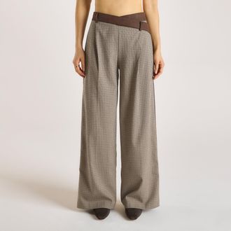 Lounge Hahnentrittmuster-Hose - Braun - XL / Regular