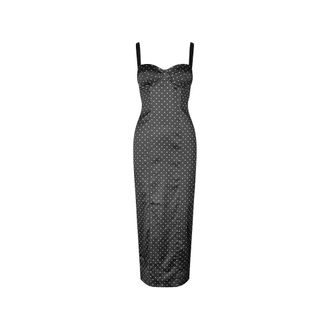 Rotate Rotate Birger Christensen - Robe mi-longue bustier en satin - Femme - Robes - Noir - Taille: 40 FR