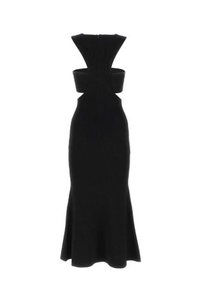 Alexander McQueen Womens Dress Black Viscose Polyester