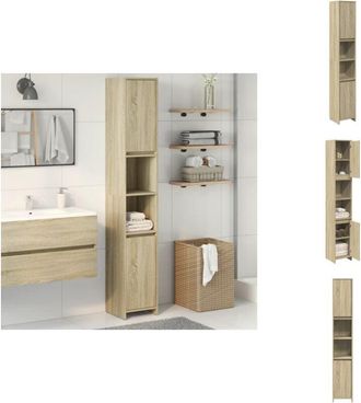 vidaXL Badezimmerschrank Sonoma-Eiche 30x30x183,5 cm Holzwerkstoff - Badezimmer Schrank - Holzwerkstoff - Sonoma Eiche - Aufbewahrung - Badmöbel Set - Home