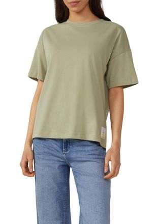 QS by s.Oliver Uni-Shirt im Loose Fit salbeigrün S