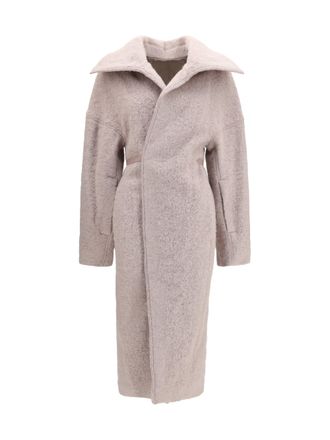 Rick Owens Womens Coat Dracucollar Belted Rose
