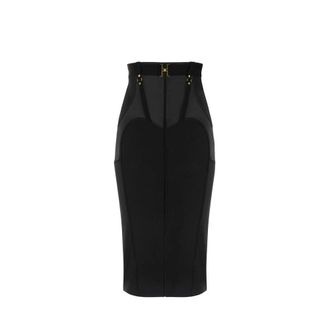 Elisabetta Franchi Femme, Jupes, Noir, Taille: 38 FR Bustier Pencil Skirt