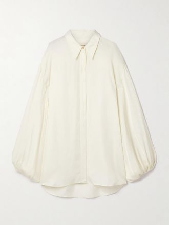 Khaite Bam Oversized-hemd Aus Twill - Creme