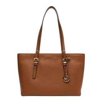 Michael Kors Quinn Mittelgro&szlig;e Tote Bag aus genarbtem Leder - - Bags - Damen - Braun - ONE SIZE