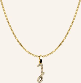 Cada Cada Kette Tiny Diamond Letter J gold