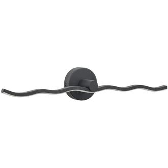 Beliani Lampe de Miroir Tableau Moderne Minimaliste en M&eacute;tal et Silicone pour Salon ou Salle de Bain Noir Ailette
