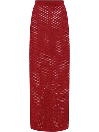 Rosetta Getty jupe mi-longue à effet de transparence - Rouge