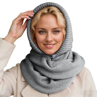 Generic Bonnet Femme Hiver Bonnet Femme Chapeau Femme Hiver Confortable Classique - avec &Eacute;charpe Int&eacute;gr&eacute;e Hiver, Cache-Oreilles Thermique, &Eacute;l&eacute;gant Et Pratique