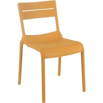 Oviala Chaise de terrasse en plastique jaune clair
