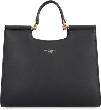 Dolce & Gabbana Womens Tote Bag Sicily Black Calf Leather