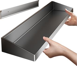 Generic Edelstahlregal zur Wandmontage, Abnehmbares Schweberegal, Lagerregal f&uuml;r K&uuml;che, Badezimmer-Organizer(30x15cm/12x6in)