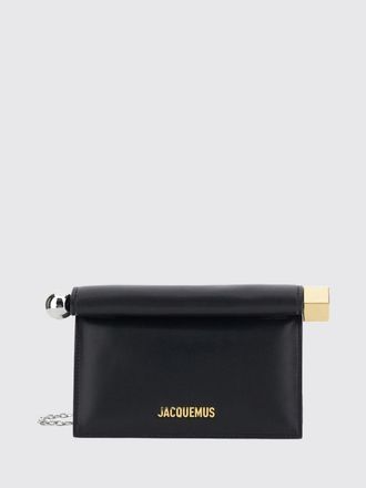 Jacquemus Mini sac Rond Carr&eacute; en cuir lisse avec logo m&eacute;tallique