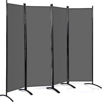 Giantex Giantex Paravent Int&eacute;rieur avec 4 Panneaux, Cloison de S&eacute;paration Pliante avec Cadre en Fer Robuste, S&eacute;parateurs de Pi&egrave;ces Ext&eacute;rieur, 220x55x173 cm (G