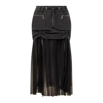 Dolce & Gabbana Plisseerock mit Kordelzugbund - - Skirts - Damen - Schwarzk - M