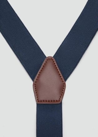 Mango Bretelles &eacute;lastiques r&eacute;glables d&eacute;tails cuir bleu marine - Homme - Taille unique - MANGO MAN
