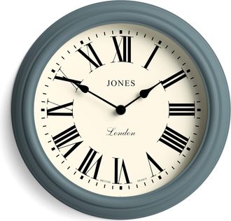 Jones Clocks Venetian wanduhr | Klassische runde Uhr | 30cm | Blau | Römische ziffern | Traditionelles Design, ideal für küche, Wohnzimmer oder Schlafzimmer
