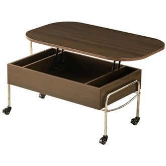 Generic Lift-Top-Couchtisch Mit Versteckter Aufbewahrung Und Rollen - Schwarzer, H&ouml;henverstellbarer Beistelltisch for Das Wohnzimmer In Wohnungen(Brown)